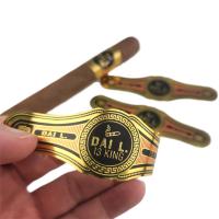 China Custom Logo Adhesive Sticker UV Printing Gold Foil with Classic OEM Custom Sticker Waterproof  Vinyl Printed Cigar Label for sale