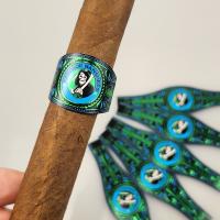 China Premium Custom OEM Waterproof Vinyl Printed Cigar Ring with Spot UV and Embossed Printing High Quality Personal Branding Waterproof Cigar Label Sticker for sale