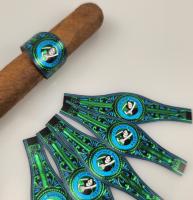 China Premium Custom OEM Waterproof Vinyl Printed Cigar Ring with Spot UV and Embossed Printing High Quality Personal Branding Waterproof Cigar Label Sticker for sale
