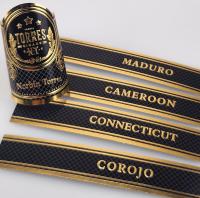 China Premium Unique OEM Waterproof Vinyl Printed Customized Cigar Ring with Gold Embossed Printing Personal Branding Label Sticker for sale