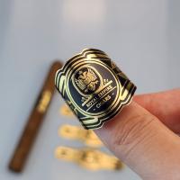 China 2025 Hot Sale Waterproof High Quality Custom Cigar Label Gold Foil Printing with Private Logo & Brands Embossed Printing Quick Sticker for sale