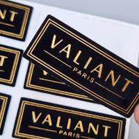 China High Quality Customized Embossed UV Gold Foil Printing Card Press Gold Art Paper Velvet Gold Stamping Label Sticker for Perfume & Party for sale