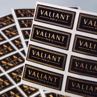 China High Quality Customized Embossed UV Gold Foil Printing Card Press Gold Art Paper Velvet Gold Stamping Label Sticker for Perfume & Party for sale