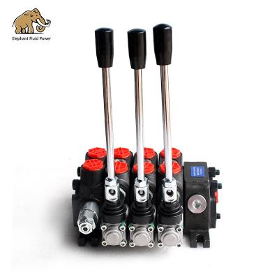 China DCV60 Hydraulic Directional Valve Three Spool 60lpm Pneumatic Control for sale