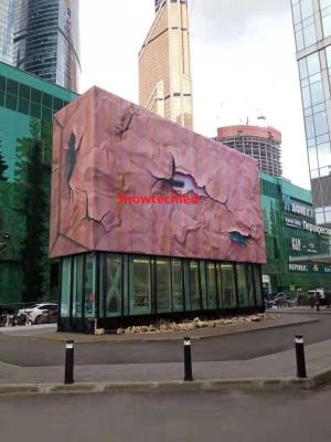China Iron Cabinet Material Mesh LED Display Brightness ≥ 8000-10000 Nits 50% Transparency Rate for sale