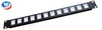 China Cold Rolled Steel SPCC Fiber Optic Patch Panel 12 Port 1U 19 Inch Rack for sale