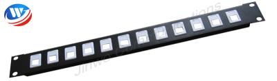 China Cold Rolled Steel SPCC Fiber Optic Patch Panel 12 Port 1U 19 Inch Rack for sale