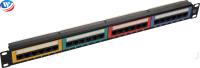 China Colored Keystone 19 Inch Patch Panel Cat6 UTP 24 Port Wall Mount for sale