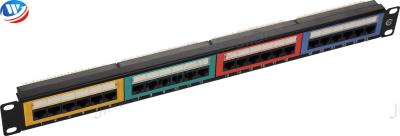 China Colored Keystone 19 Inch Patch Panel Cat6 UTP 24 Port Wall Mount for sale
