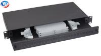 China 19in Fiber Optic Patch Panel 12 Port 24 Core SC Adapter 1U Draw Type for sale