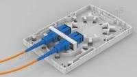 China 2 Ports FTTH Distribution Box Optical Telecommunication System Indoor Wall Mounted for sale