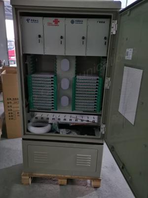 China 144 Core FTTH Fiber Optic Splitter Box SMC Outdoor Fiber Optic Cross Connect Cabinet for sale