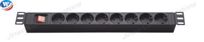 China Euro Type 1U 6 Way PDU Power Distribution Unit 8 Ports for sale