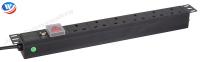 China 13A 6 Way 1U PDU Aluminum Shell UK Type Left Single Input for sale