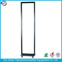 China 200KG 2 Post Open Rack With Castors RAL9004 Black 45U for sale