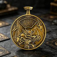 China Solid Zinc Alloy Dual-Sided 3D Epic Dragon/Battle Relief Metal Dice Spinner with Press-to-Spin Mechanism for sale