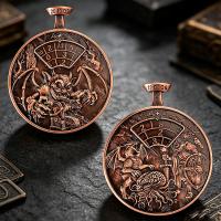 China Solid Zinc Alloy Dual-Sided 3D Epic Dragon/Battle Relief Metal Dice Spinner with Press-to-Spin Mechanism for sale
