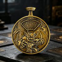 China Solid Zinc Alloy Dual-Sided 3D Epic Dragon/Battle Relief Metal Dice Spinner with Press-to-Spin Mechanism for sale