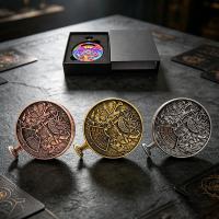 China Press-to-Spin Mechanism Metal Dice Spinner with Dual-Sided 3D Dragon Relief and Zinc Alloy Construction for sale