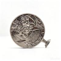 China Dual-Sided 3D Epic Dragon/Battle Relief Metal Dice Spinner with Press-to-Spin Mechanism and Zinc Alloy Construction for sale