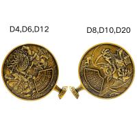 China Heavy Duty 213g Weighted Zinc Alloy Metal Dice Spinner with Press-to-Spin Mechanism and 3D Fantasy Relief Carving for sale