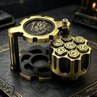 China Heavy Duty Zinc Alloy Metal Dice Set with 7 Bullet Shaped DND Dice and Sliding Hidden Case for TRPG Players for sale