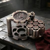 China Luxury Revolver Metal Dice Spinner with Dragon Relief Craftsmanship Heavyweight Zinc Alloy Construction and Sliding Hidden Compartment for sale