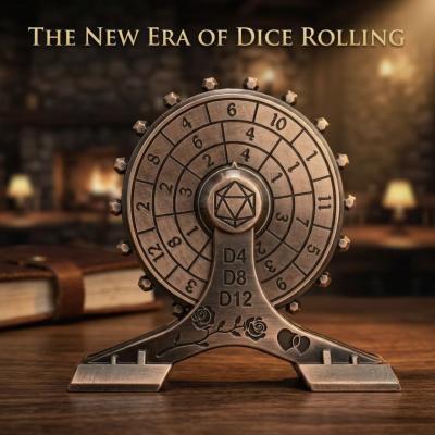 China Solid Zinc Alloy Dice Wheel with Silent Bearing and Vintage Rose Carved Design for DND TRPG Games for sale