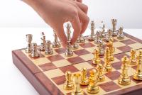 China Portable Metal Chess Set with Durable Aluminum Alloy and Foldable Design for Travel and Home Entertainment for sale