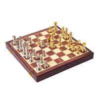 China Portable Metal Chess Set with Durable Aluminum Alloy and Foldable Design for Travel and Home Entertainment for sale