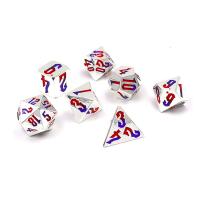 China Customized Logo Zinc Alloy Electroplating Finish Metal Dice Set for DND Game for sale