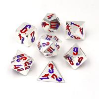China Customized Logo Zinc Alloy Metal Dice Set with Electroplating Finish for DND and Board Games for sale