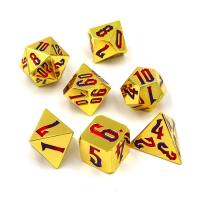 China Customized Logo Zinc Alloy Metal Dice Set with Electroplating Finish for DND and Board Games for sale