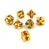 China Customized Logo Zinc Alloy Metal Dice Set with Electroplating Finish for DND and Board Games for sale