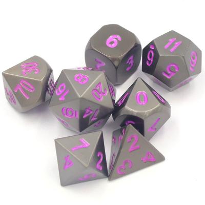 China Customized Logo Zinc Alloy Metal Dice Set 16mm-20mm Polyhedral Game Dice for RPGs for sale