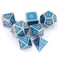 China Customized Logo Zinc Alloy Metal Dice Set 16mm-20mm Polyhedral Game Dice for RPGs for sale