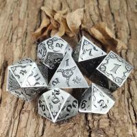 China Wholesale Zinc Alloy Engraved Polyhedral Metal Dice Set - 7pcs for DND & Tabletop RPGs for sale