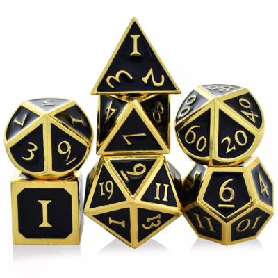 China Zinc Alloy Metal Dice Set with Custom Logo and Sharp Edge for DND RPG Games for sale