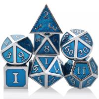 China Zinc Alloy Metal Dice Set with Custom Logo and Sharp Edge for DND RPG Games for sale