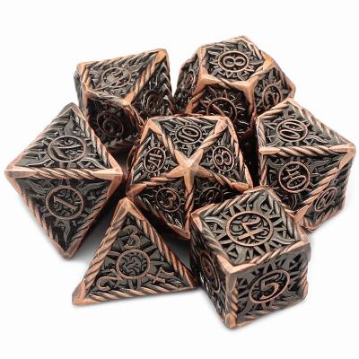 China Customizable Logo Zinc Alloy Metal Dice Set with Polyhedral Shape for RPG Games for sale