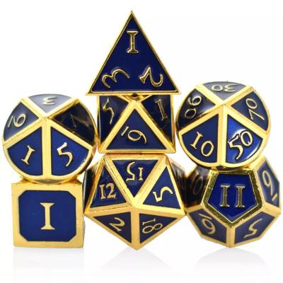 China Zinc Alloy 7pcs Set of Custom Logo Metal Dice for RPG and DND Games for sale