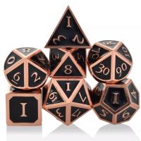 China Zinc Alloy 7pcs Set of Custom Logo Metal Dice for RPG and DND Games for sale