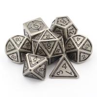 China Wholesale Customizable Logo 14-20mm Zinc Alloy Metal Dice Set 7-Piece Polyhedral Dice for D&D RPG for sale