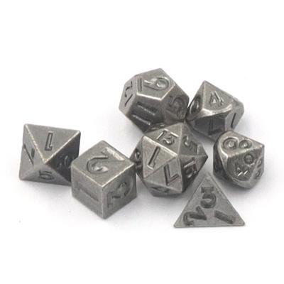 China 6mm Mini Zinc Alloy Metal Dice Set with Customized Logo for DND and RPG Games for sale