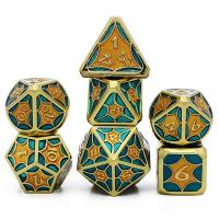 China Zinc Alloy Metal Dice Set with Custom Logo and Sharp Edge for DND RPG Games for sale