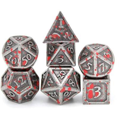 China High Quality Zinc Alloy 7pcs Set Custom Logo Metal Dice for D&D RPG Dungeons Dragons for sale
