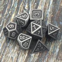 China Customizable Logo Zinc Alloy Metal Dice Set 14mm-20mm Polyhedral DND Dice for RPG Games for sale