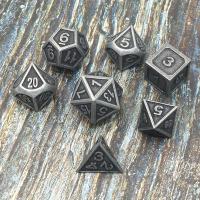 China Customizable Logo Zinc Alloy Metal Dice Set 14mm-20mm Polyhedral DND Dice for RPG Games for sale