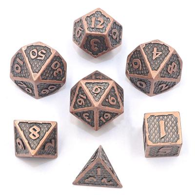 China Customizable Logo Zinc Alloy Metal Dice Set - 7-Piece Polyhedral DND Dice for RPG Games for sale