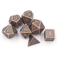 China Wholesale 7-Piece Zinc Alloy Polyhedral DND Dice Set with Customized Logo for sale